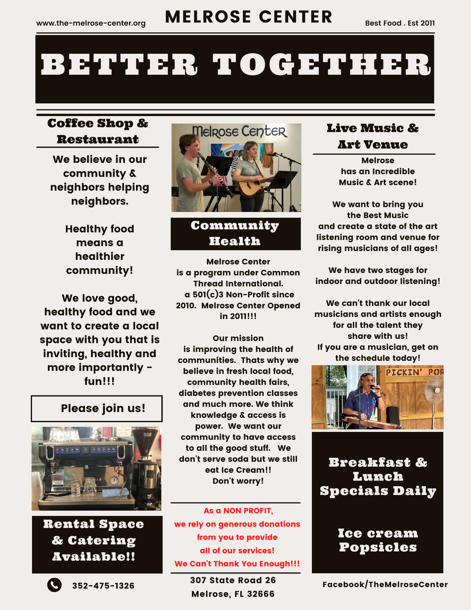 Menu – the melrose center